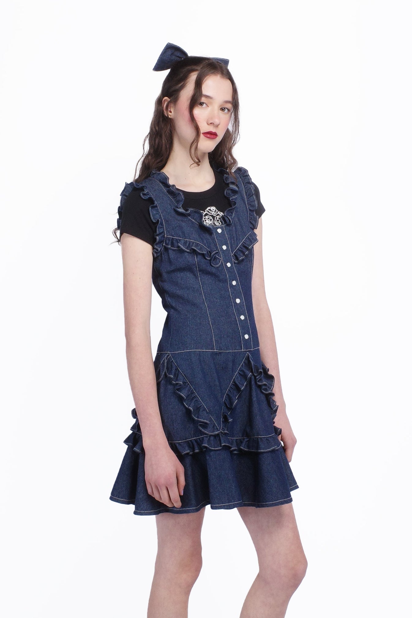 Denim Ruffle Dress – Anna Sui