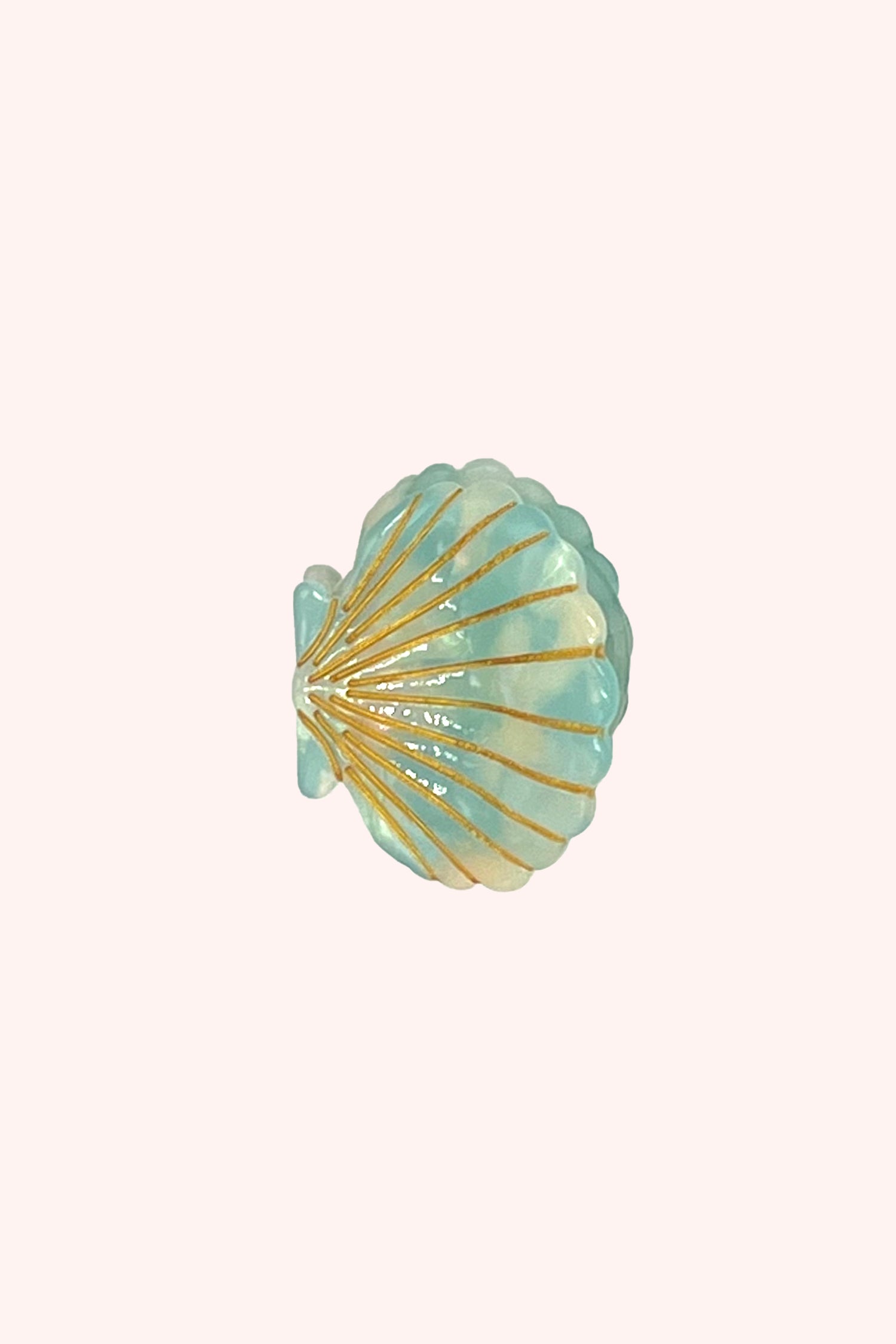 Medium Ivory Aqua Pastel Sea Shell Jaw Clip – Anna Sui